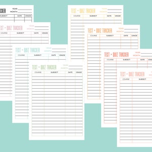 Test and Quiz Tracker Template, Test Planner, Quiz Planner,test and ...