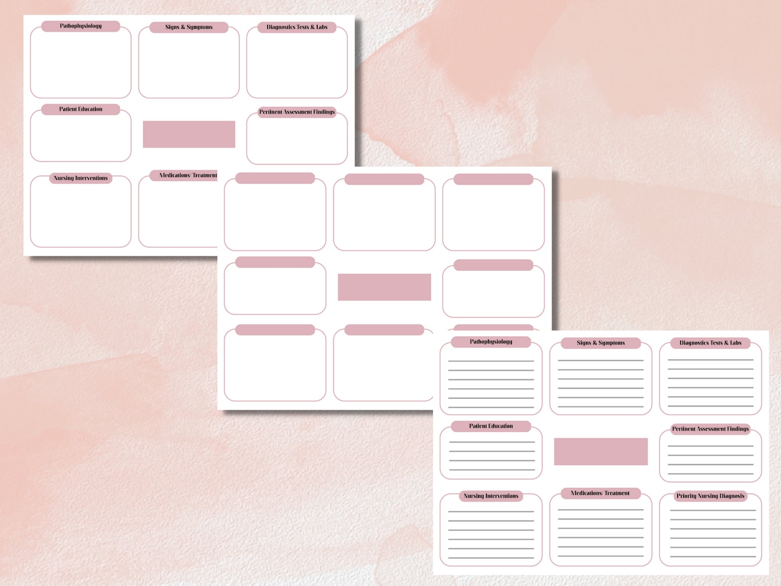 Nursing Student Concept Maps, Concept Map Bundle, Printable Nursing ...