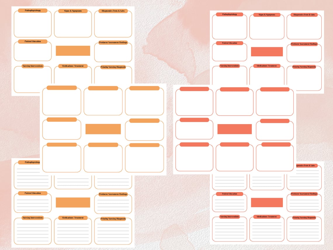 Nursing Student Concept Maps, Concept Map Bundle, Printable Nursing ...