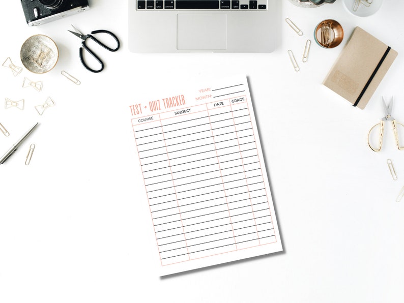 Test and Quiz Tracker Template, Test Planner, Quiz Planner,test and ...
