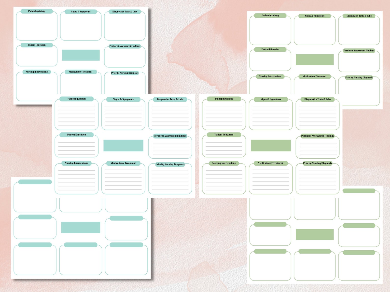 Nursing Student Concept Maps, Concept Map Bundle, Printable Nursing ...