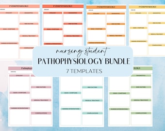 Printable Nursing Student Pathophysiology Template / Disease & Patho ...