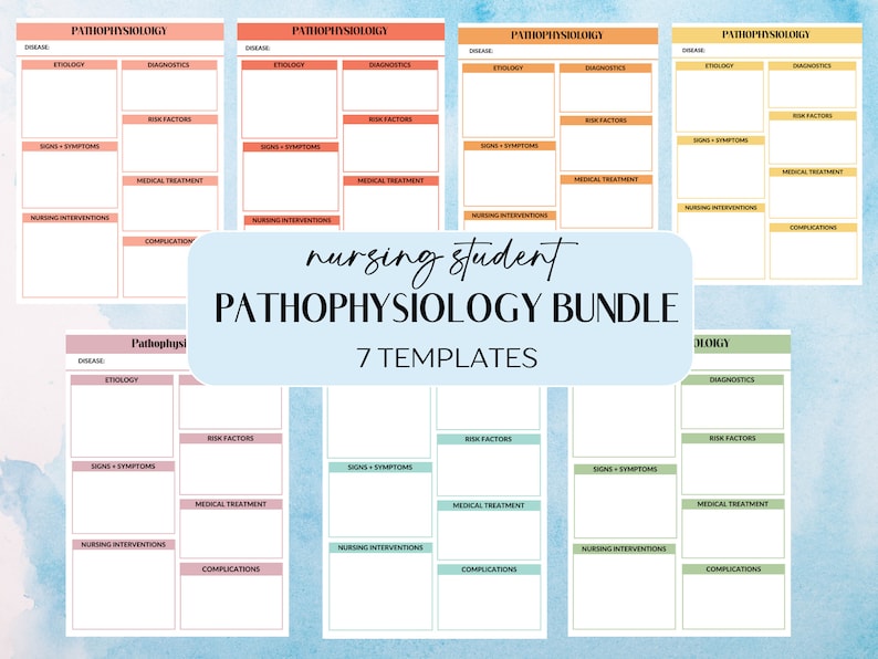 Pathophysiology Template,printable Nursing Student Pathophys Template ...