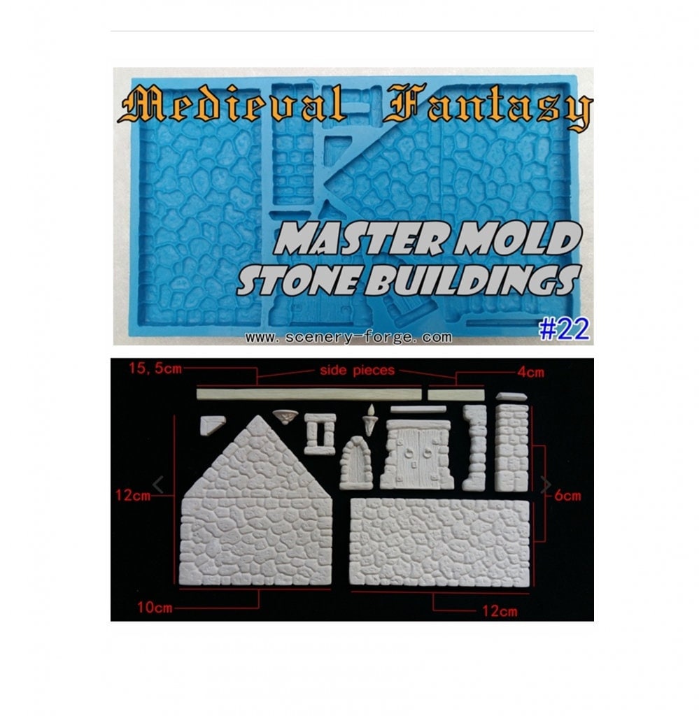 Medieval Fantasy Mold. Stone Walls. Wargame Silicone Mold Warhammer ...
