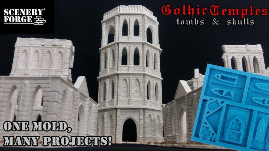 Gothic Stone Temples. Wargame Silicone Mold Warhammer 40000 Tombs ...