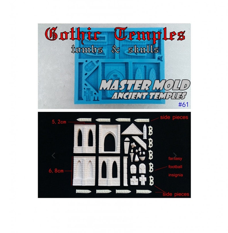 Gothic Stone Temples. Wargame Silicone Mold Warhammer 40000 Tombs ...