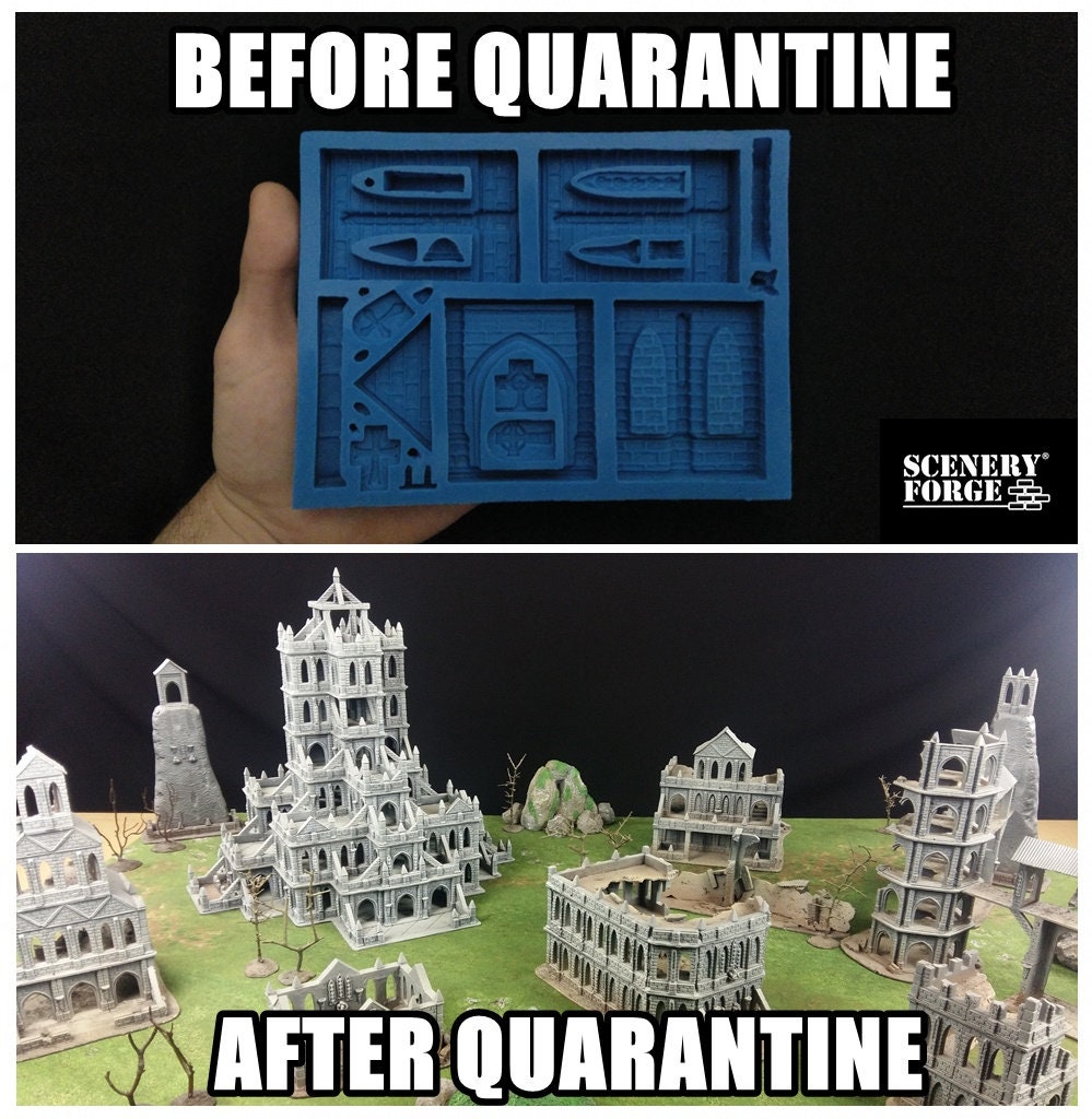 Gothic Stone Temples. Wargame Silicone Mold Warhammer 40000 Tombs ...