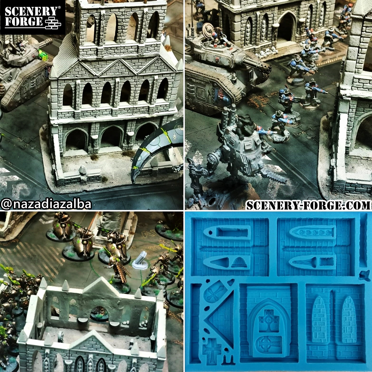 Gothic Stone Temples. Wargame Silicone Mold Warhammer 40000 Tombs ...