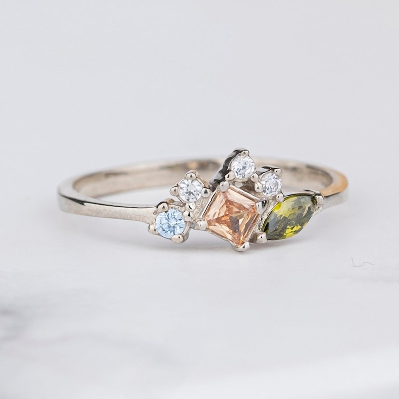 Square Stone Ring - Etsy
