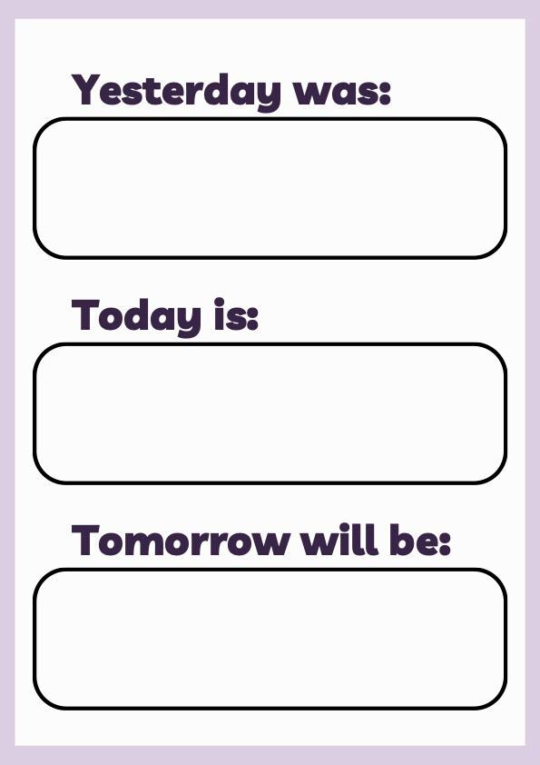 Days of the Week Digital Download Worksheet - Etsy