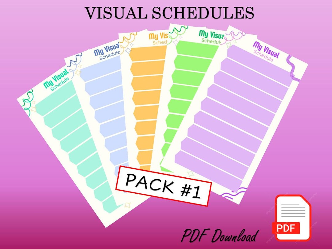 Visual Schedule Template (5 Colours) - Etsy