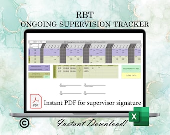 RBT Session Notebook| Registered Behavior Technician| Supervision ...