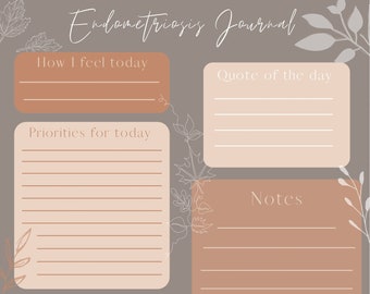 Endometriosis Endo Printable Planner Tracker Diary Endometriosis Log ...