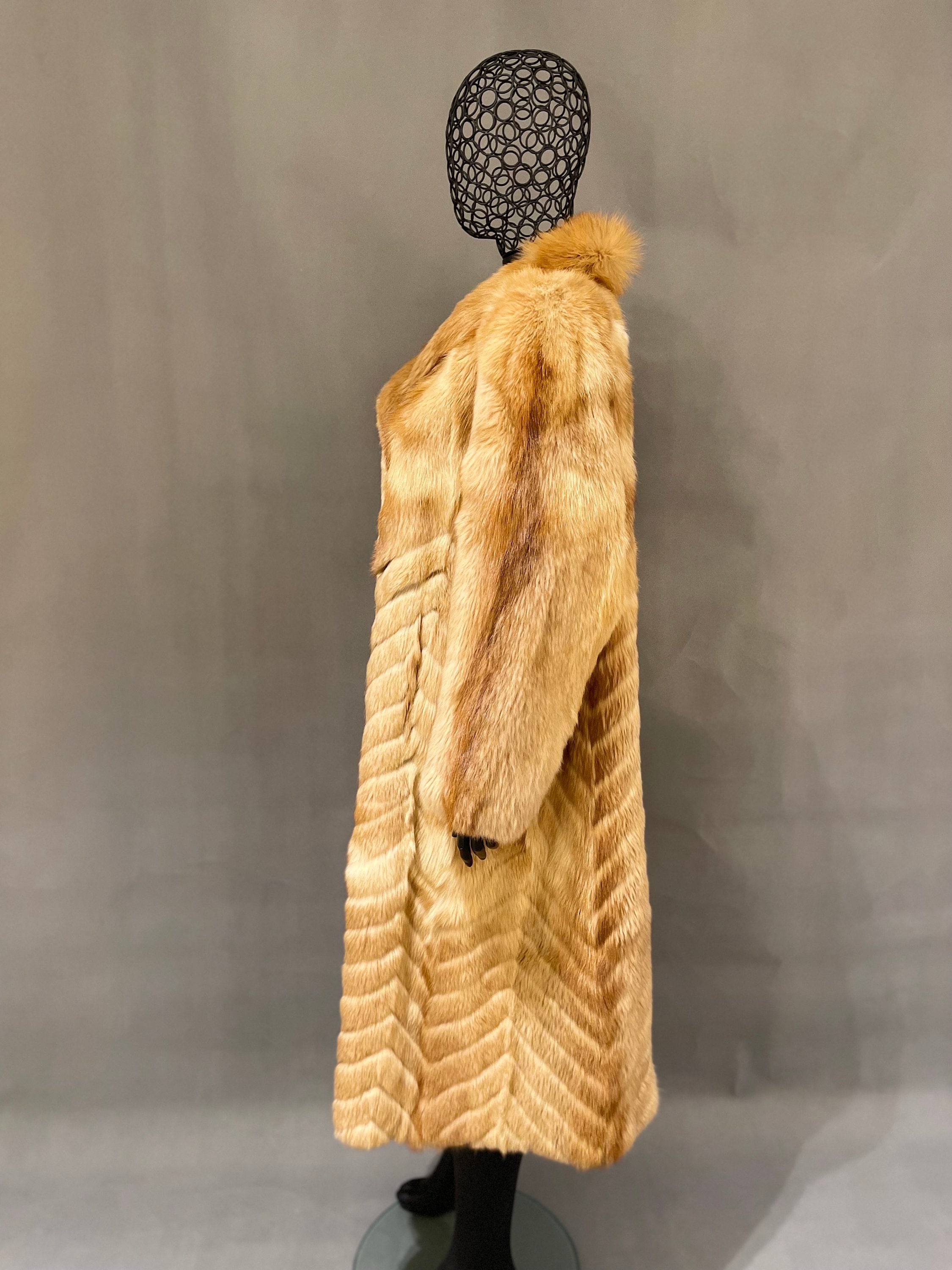 Vintage Coyote Handmade Fur Coat Long Real Fur Coat Animal Fur Genuine ...