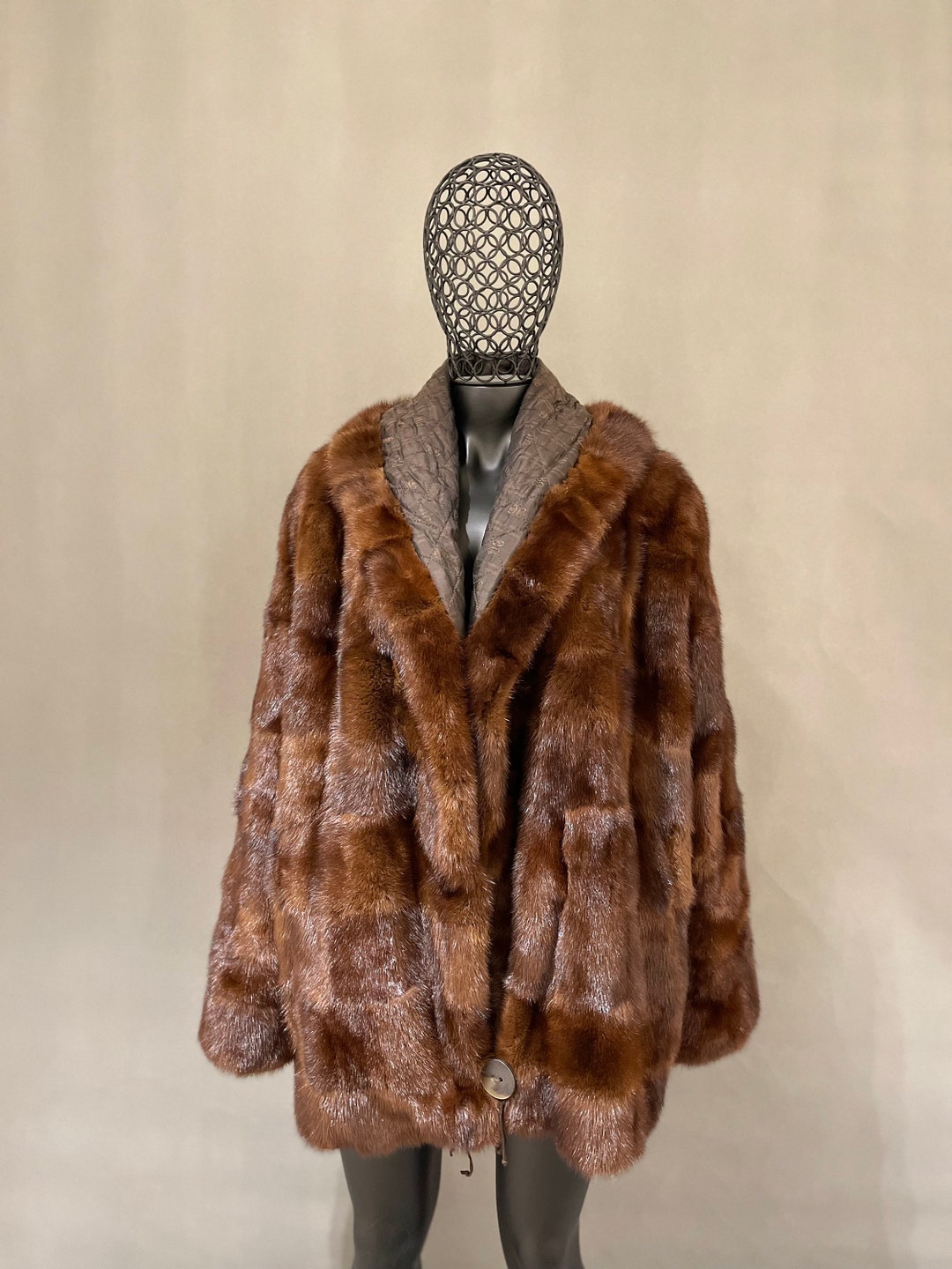 Mink Coat Reversible Mink Coat Oversized Fur Coat Preloved - Etsy