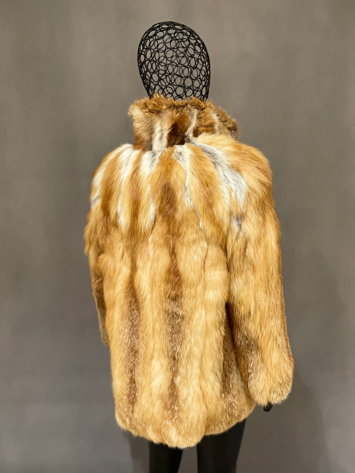 Fox Fur Coat, Red Fox Fur Coat, Vintage Fur Coat, Real Fox Coat, Soft ...