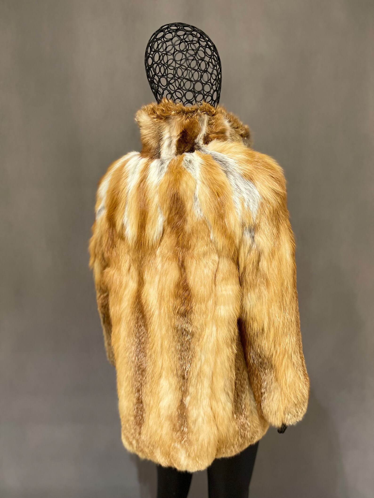 Fox Fur Coat, Red Fox Fur Coat, Vintage Fur Coat, Real Fox Coat, Soft ...