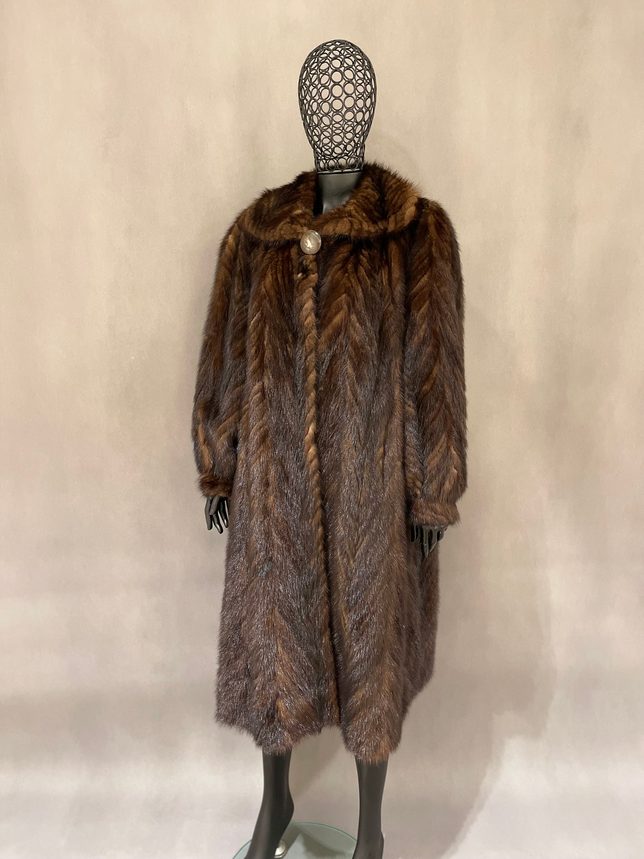 Mink Fur Coat, Long Mink Coat, Vintage Mink Coat, Genuine Fur Coat ...