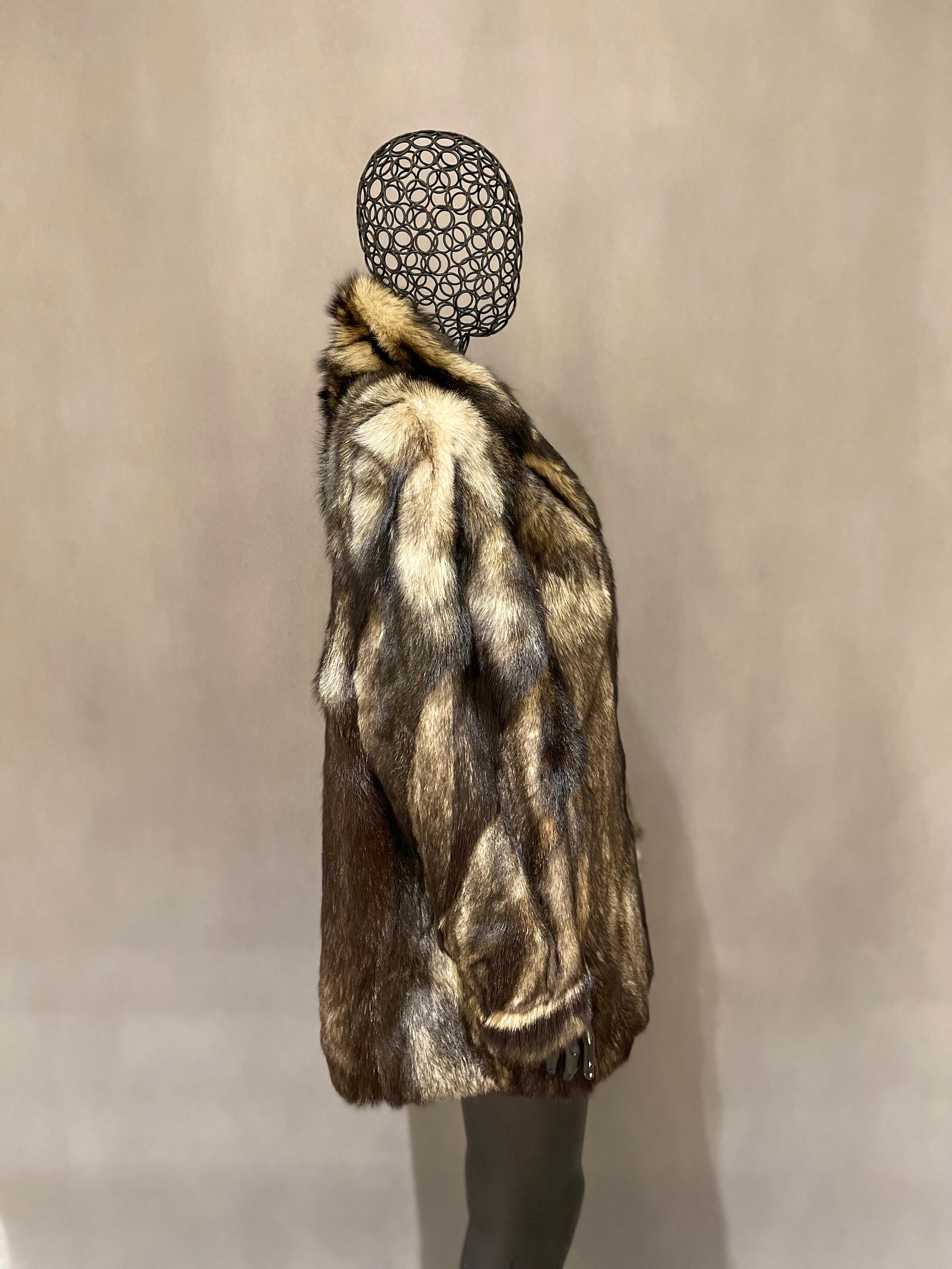 Coyote Fur Coat, Real Coyote Fur Coat, Fur Coat, Genuine Fur Coat, Real ...