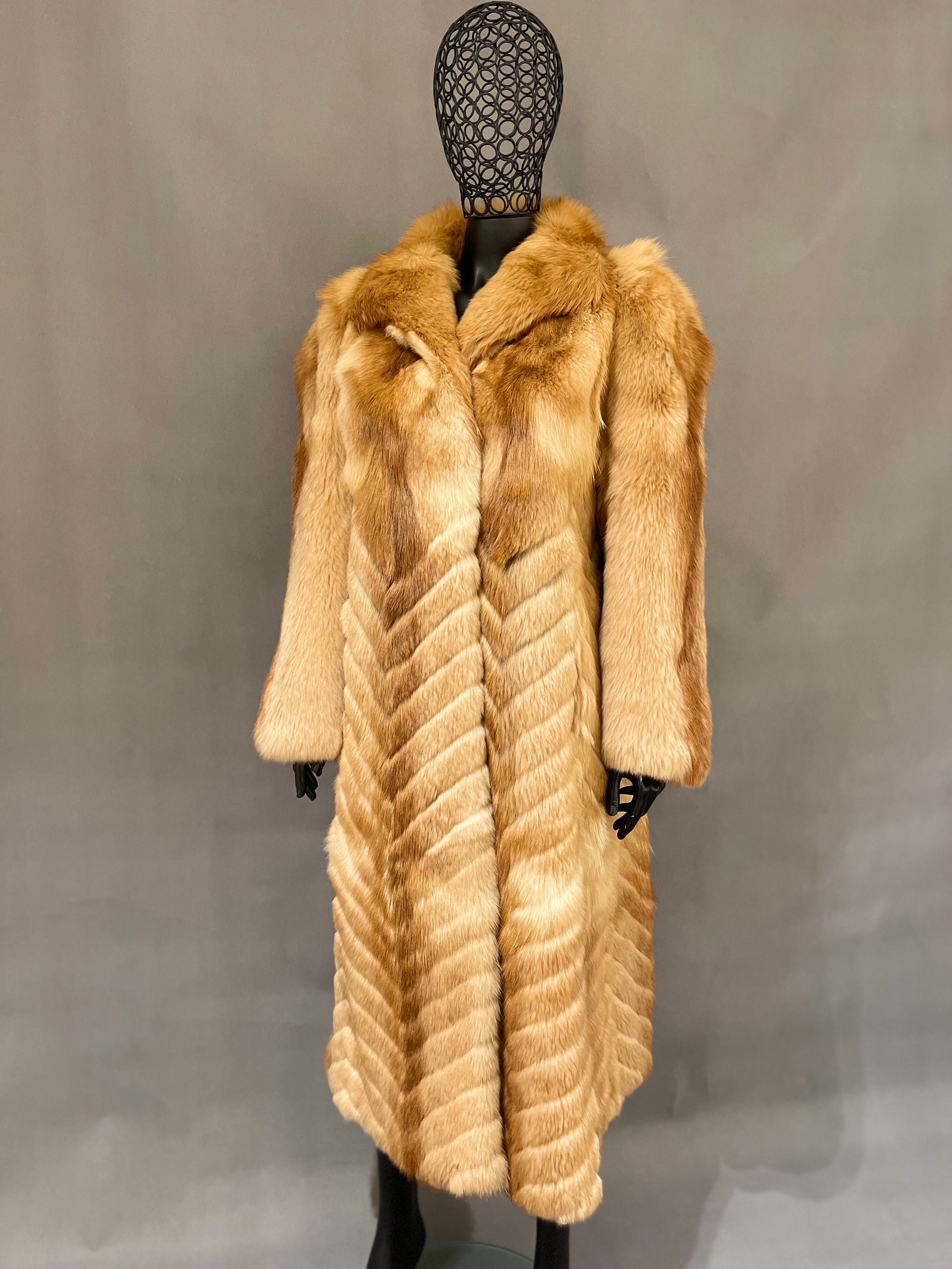 Vintage Coyote Handmade Fur Coat Long Real Fur Coat Animal Fur Genuine ...