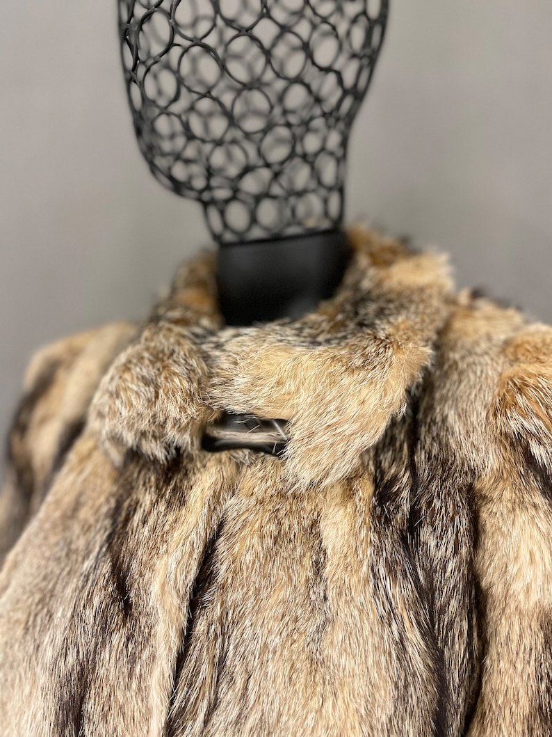 Fox Fur Coat, Vintage Fox Fur Coat, Real Fox Coat, Genuine Leather Coat ...