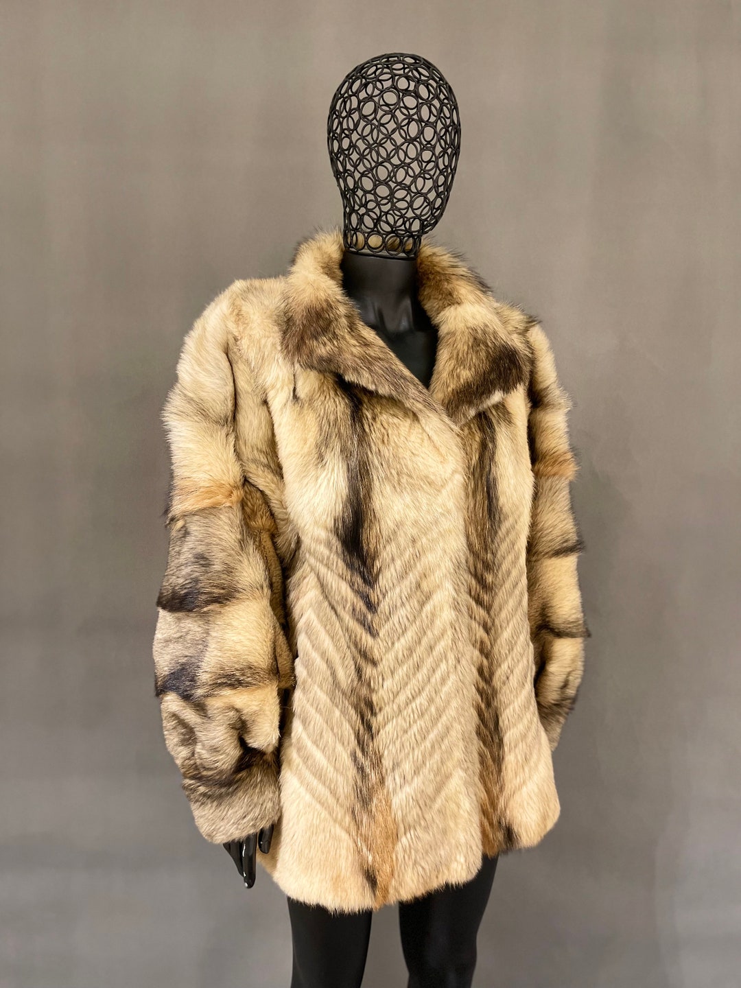 Coyote Fur Coat Vintage Fur Coat Genuine Fur Coat Real Fur - Etsy