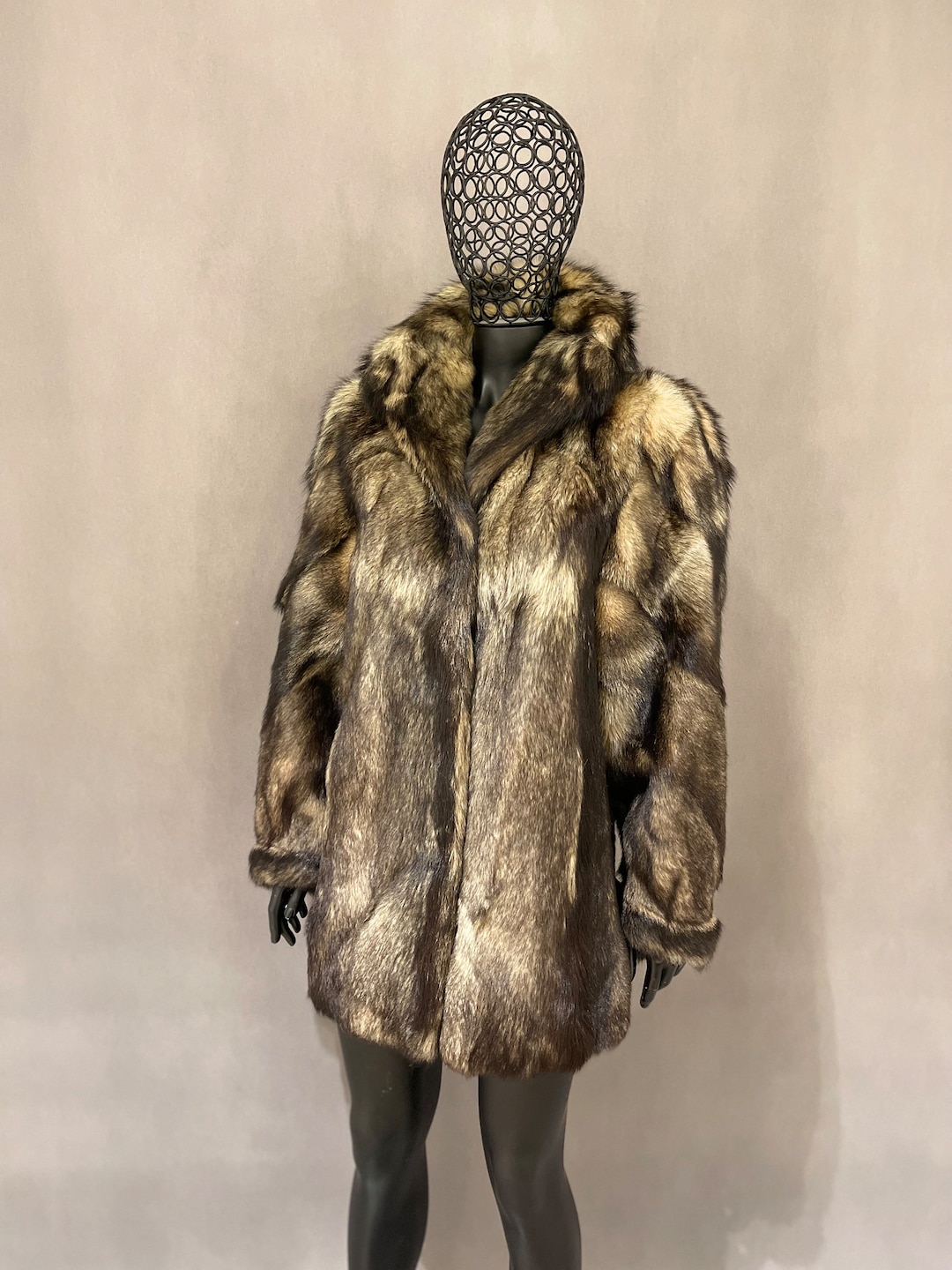 Coyote Fur Coat, Real Coyote Fur Coat, Fur Coat, Genuine Fur Coat, Real ...