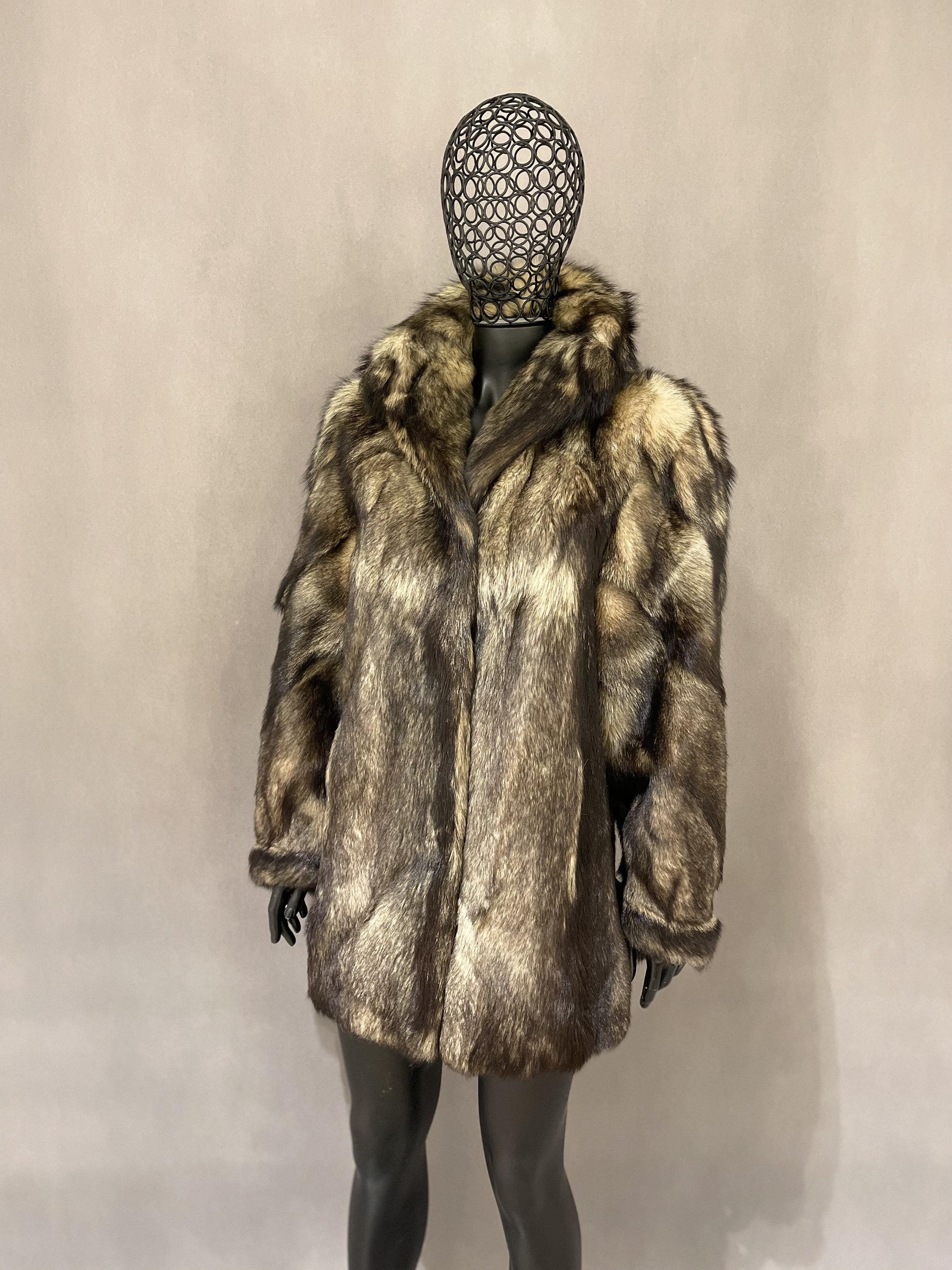 Coyote Fur Coat, Real Coyote Fur Coat, Fur Coat, Genuine Fur Coat, Real ...