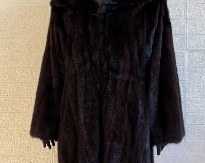 SAGA MINK Real Mink Fur Coat Very Dark Brown Fur Coat Mink Fur Jacket ...