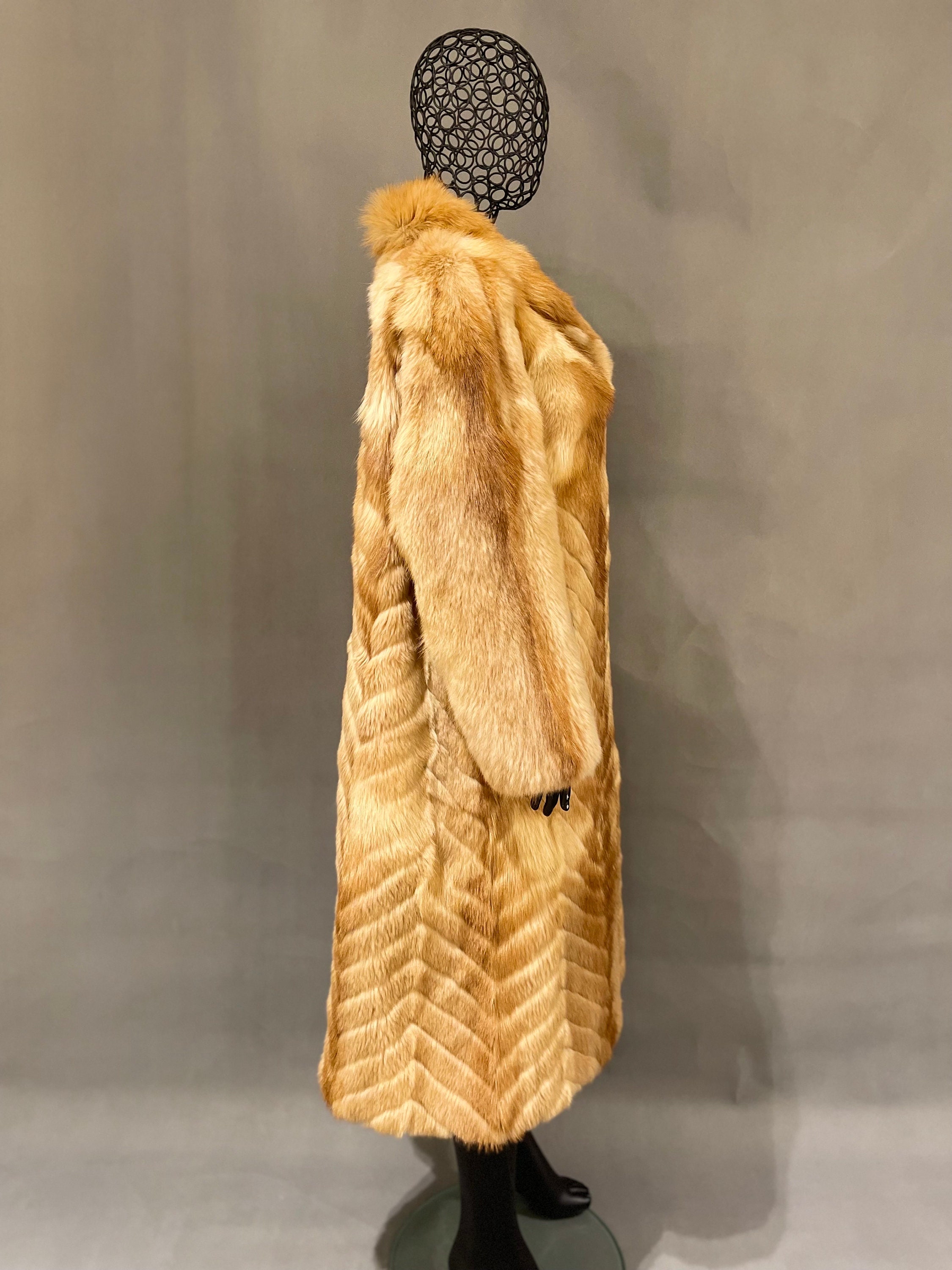 Vintage Coyote Handmade Fur Coat Long Real Fur Coat Animal Fur Genuine ...