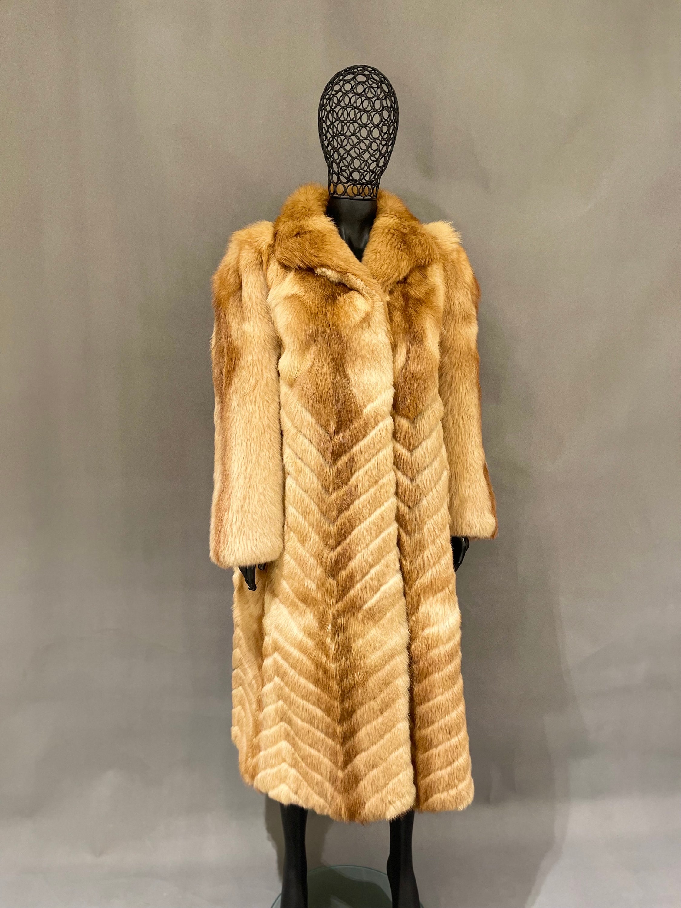 Vintage Coyote Handmade Fur Coat Long Real Fur Coat Animal Fur Genuine ...
