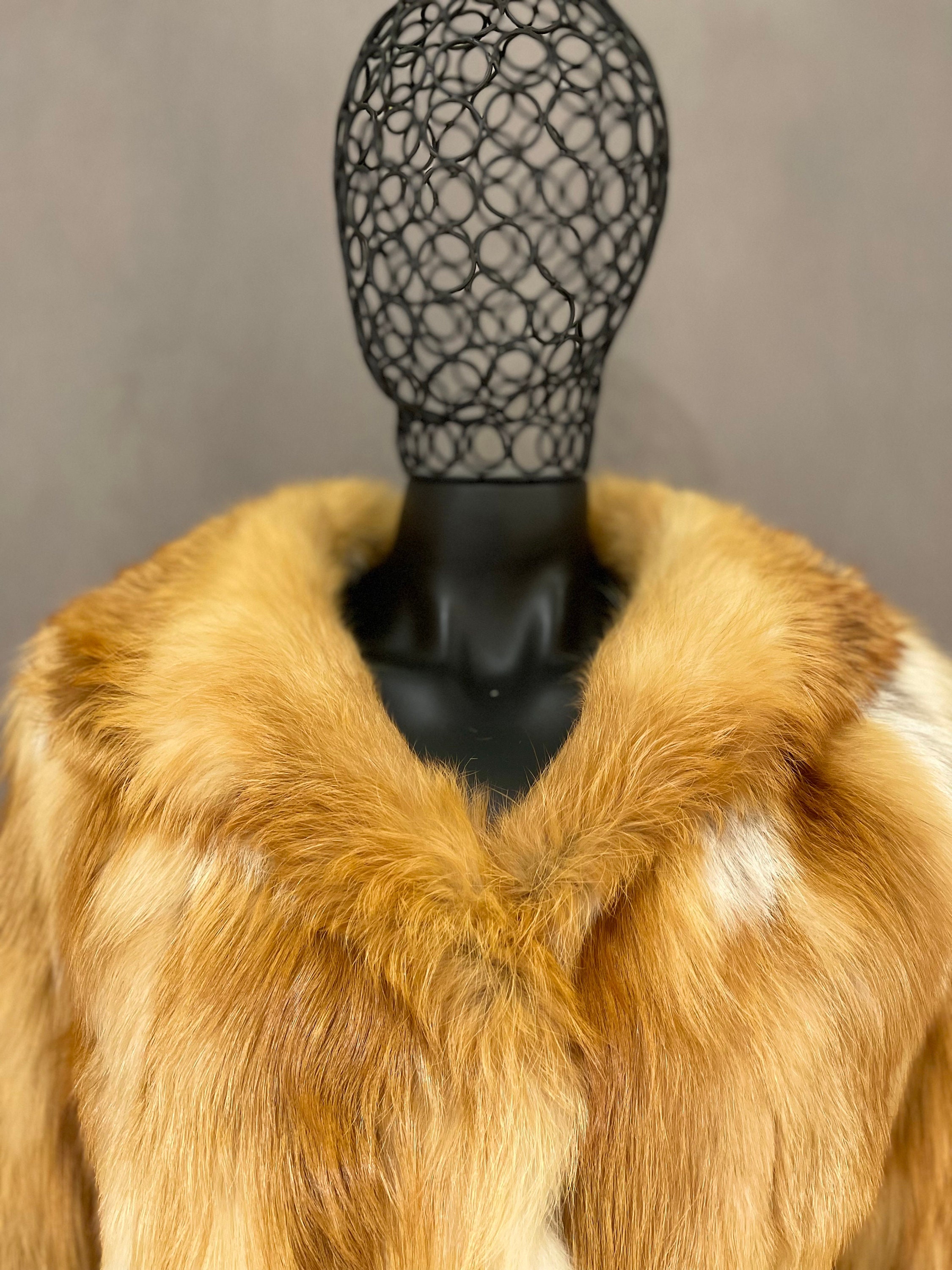 Fox Fur Coat, Red Fox Fur Coat, Vintage Fur Coat, Real Fox Coat, Soft ...