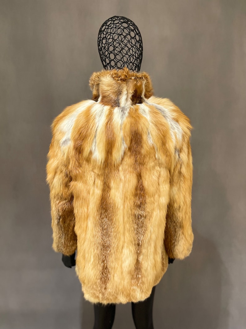 Fox Fur Coat, Red Fox Fur Coat, Vintage Fur Coat, Real Fox Coat, Soft ...