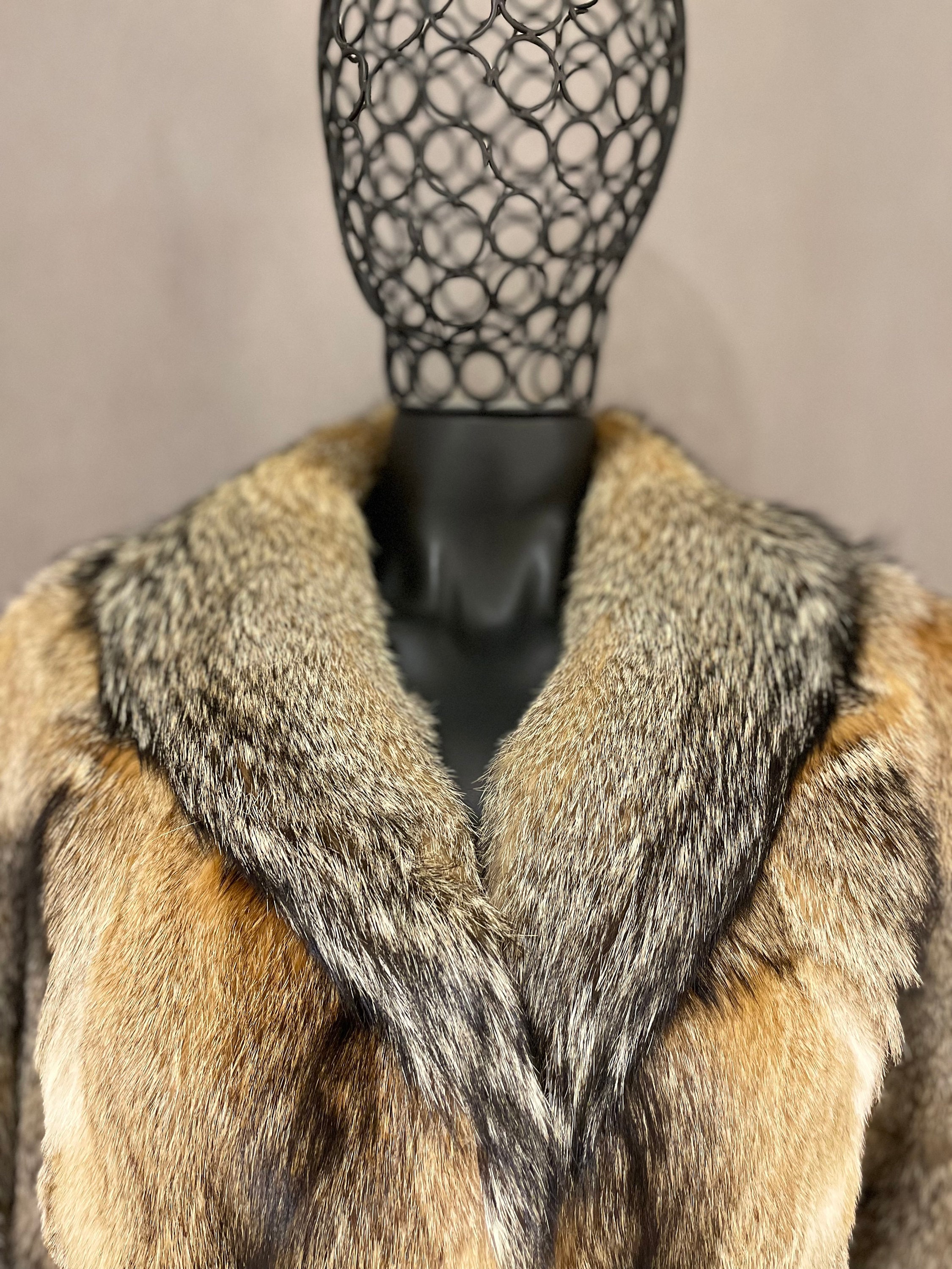 Coyote Fur Coat, Real Coyote Fur Coat, Coyote Jacket, Vintage Coyote ...