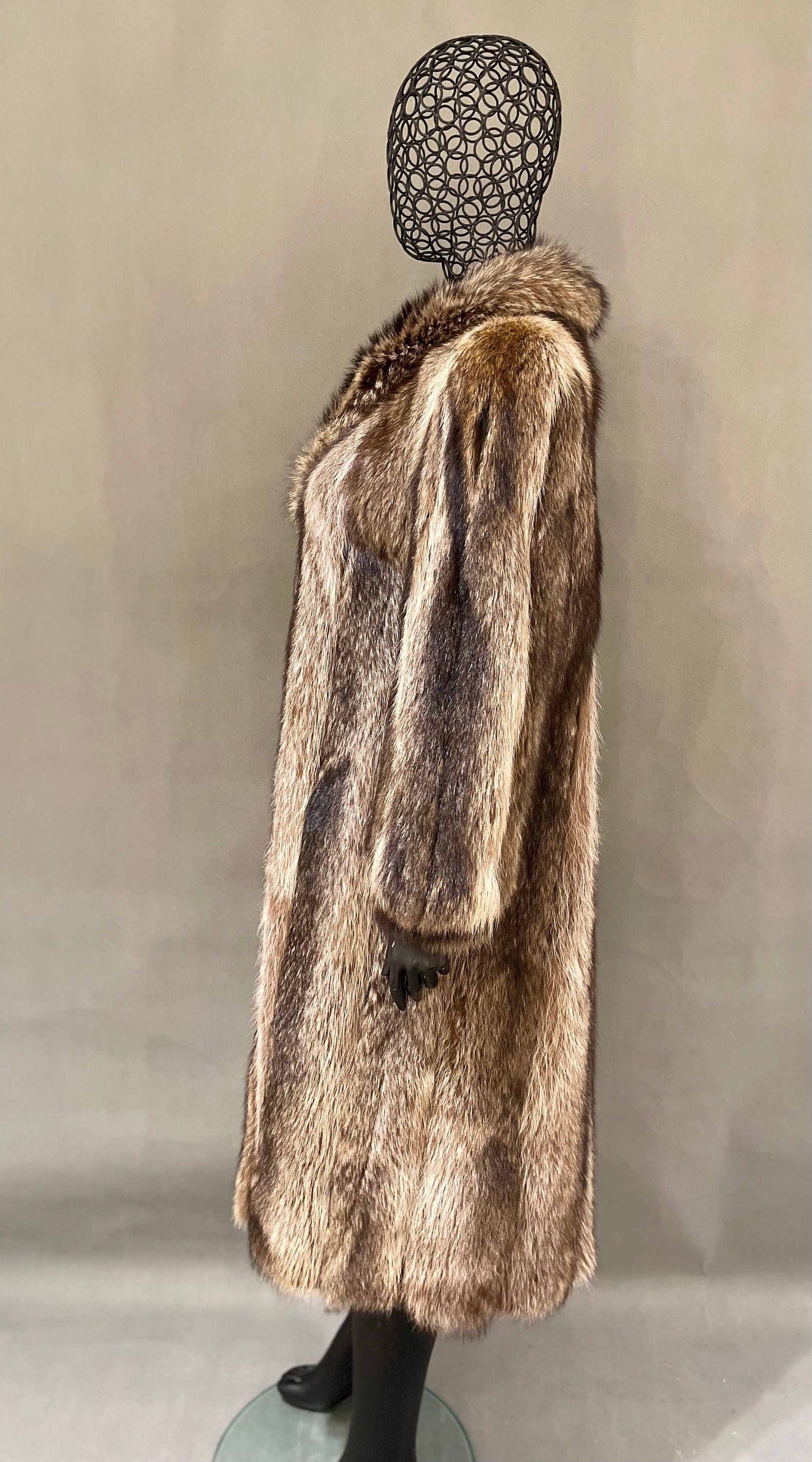 Raccoon Fur Coat Vintage Raccoon Coat Fur Coat Real Fur - Etsy