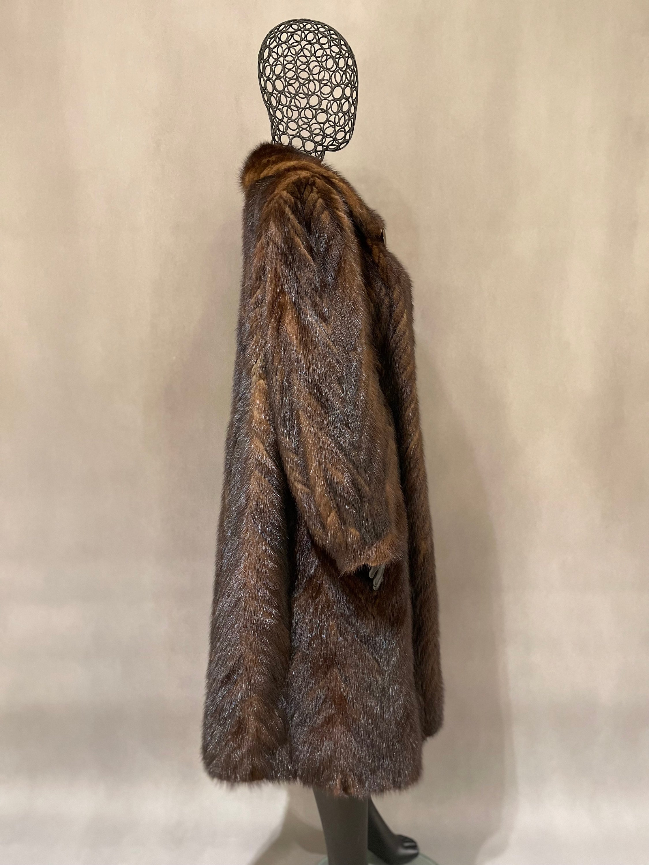 Mink Fur Coat, Long Mink Coat, Vintage Mink Coat, Genuine Fur Coat ...