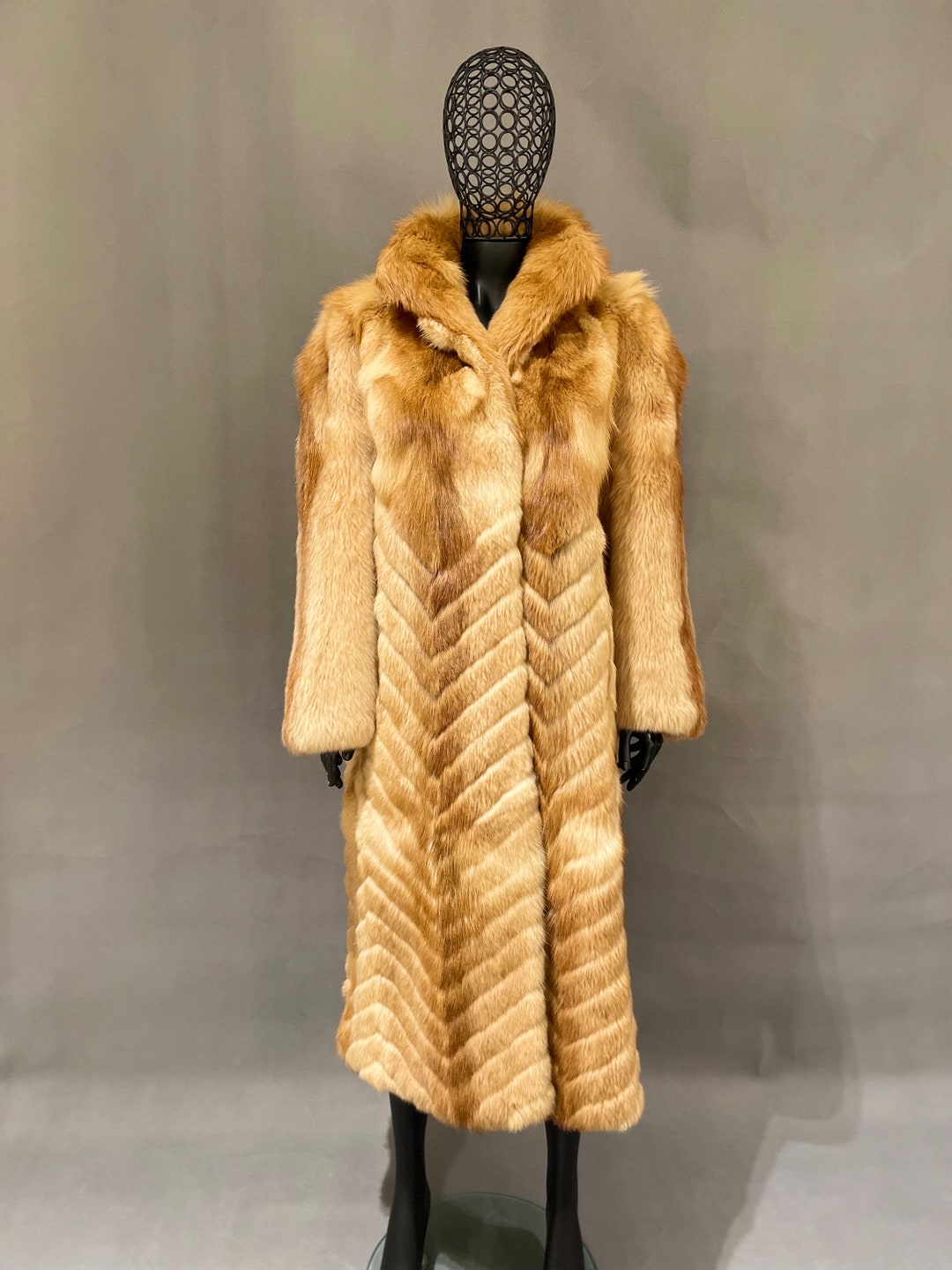 Vintage Coyote Handmade Fur Coat Long Real Fur Coat Animal Fur Genuine ...