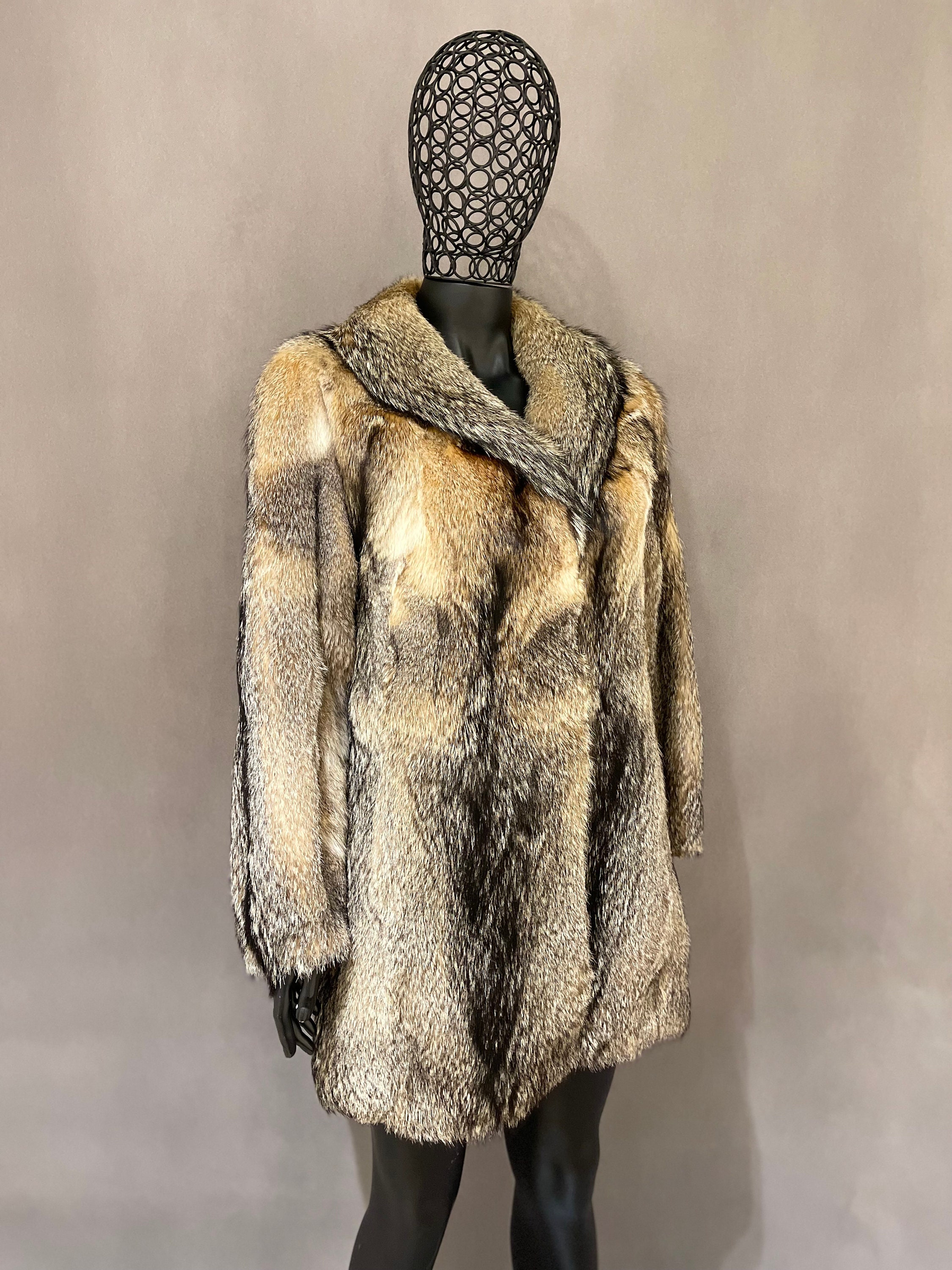 Coyote Fur Coat, Real Coyote Fur Coat, Coyote Jacket, Vintage Coyote ...