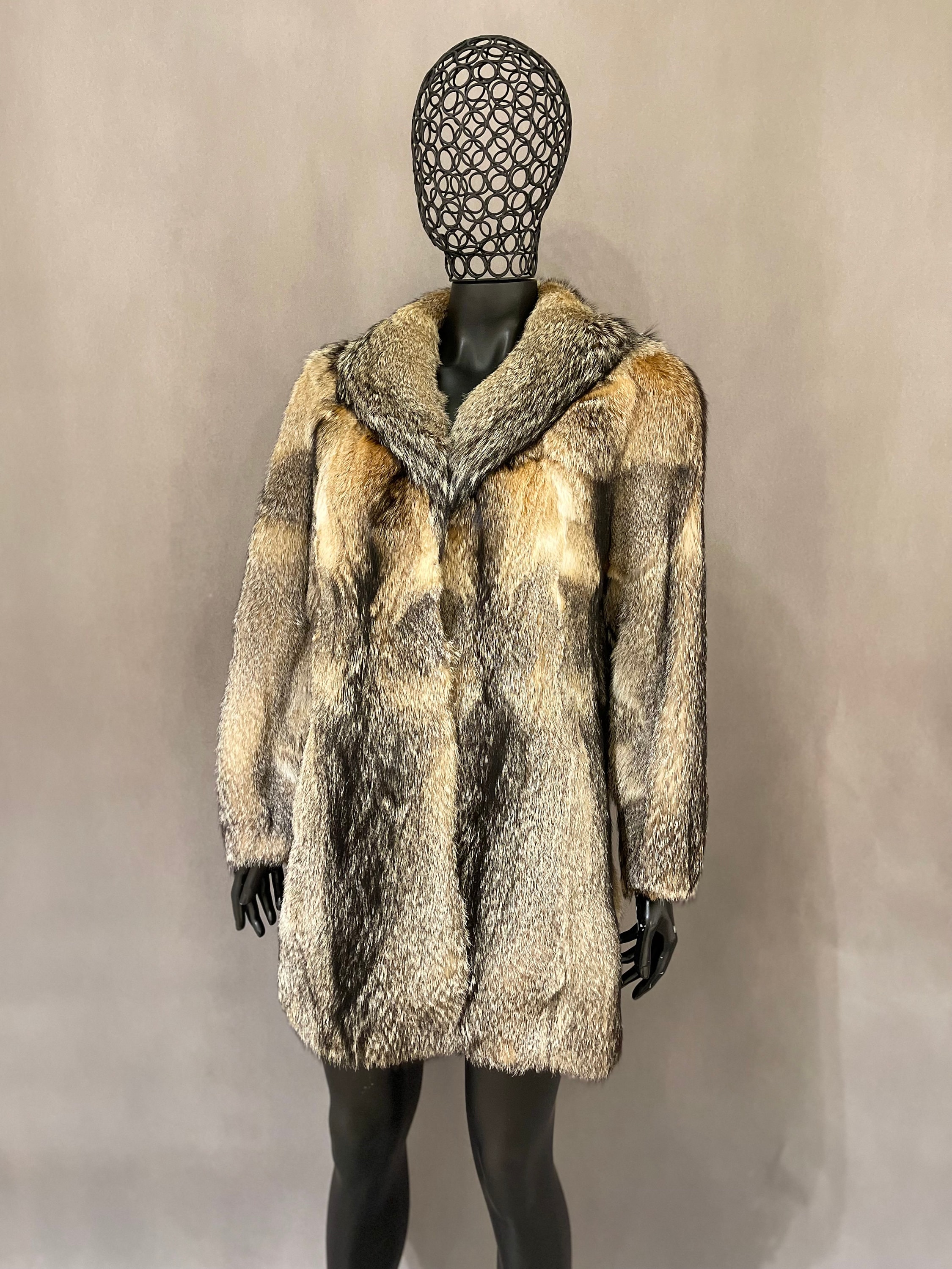 Coyote Fur Coat, Real Coyote Fur Coat, Coyote Jacket, Vintage Coyote ...