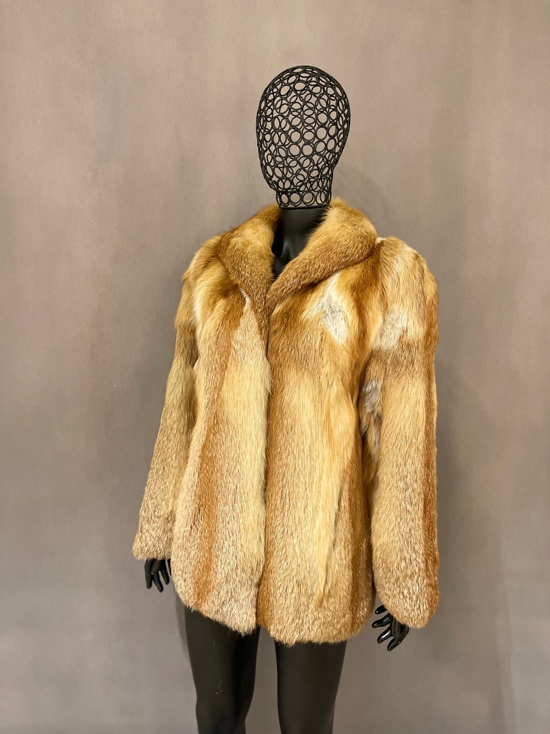 Fox Fur Coat, Red Fox Fur Coat, Vintage Fur Coat, Real Fur Coat ...