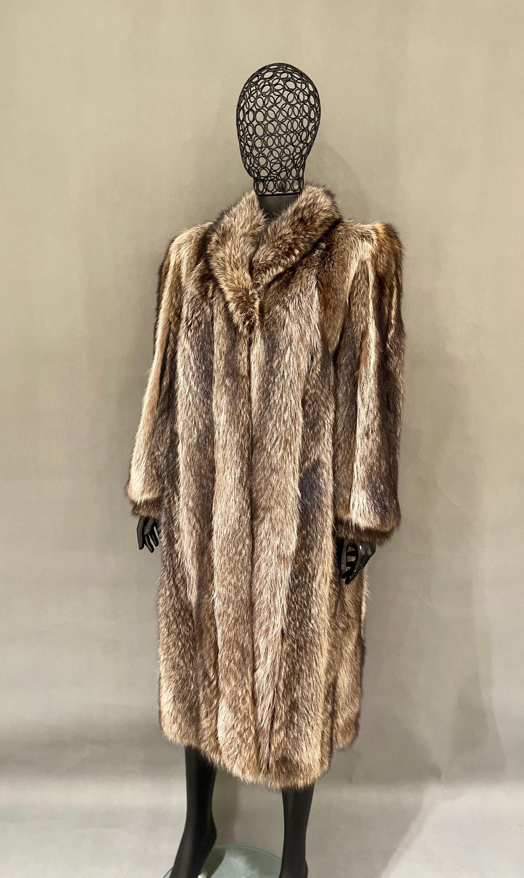 Raccoon Fur Coat Vintage Raccoon Coat Fur Coat Real Fur - Etsy