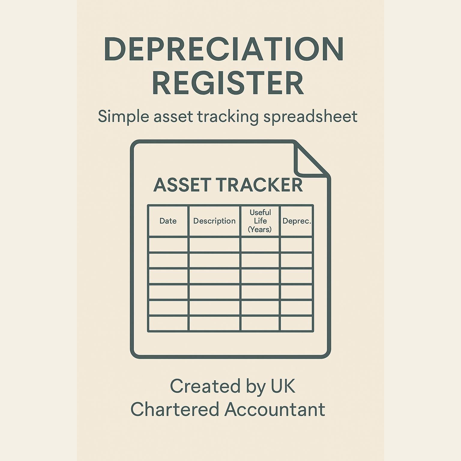Depreciation Register Template | Fixed Asset Tracker Spreadsheet ...