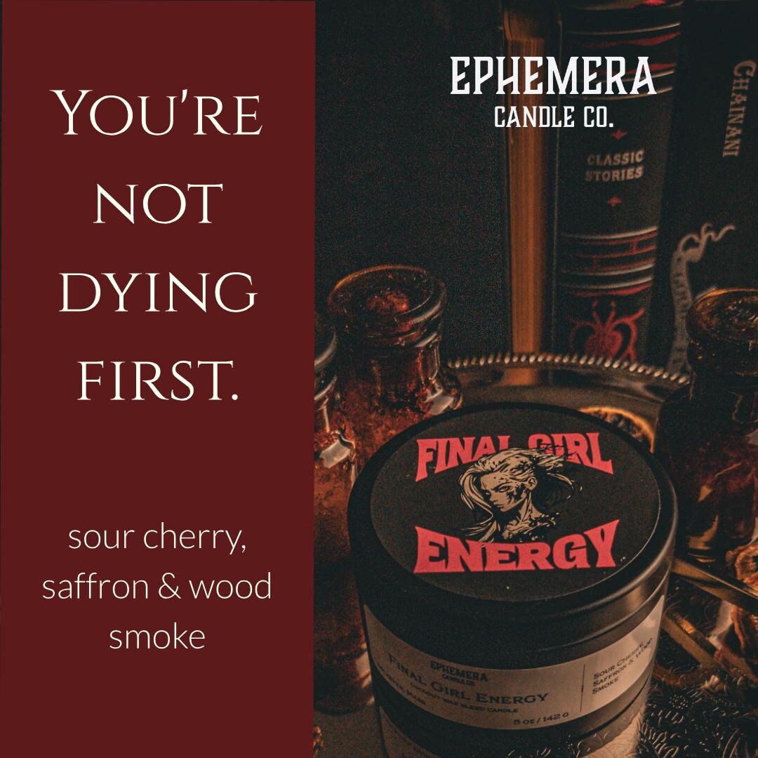 Final Girl Energy Candle | Sour Cherry, Saffron & Wood Smoke (5oz ...