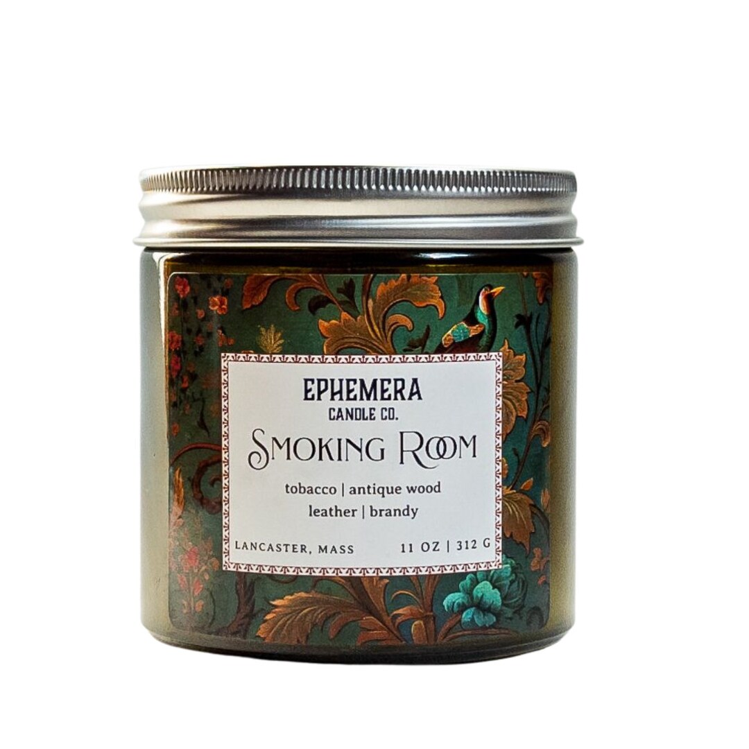 Smoking Room Scented Candle Bergamot Leather Tobacco & - Etsy