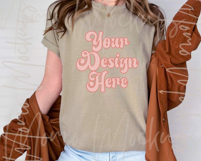 Comfort Colors C1717 Sandstone Mockup, Comfort Colors Mockup, Model ...