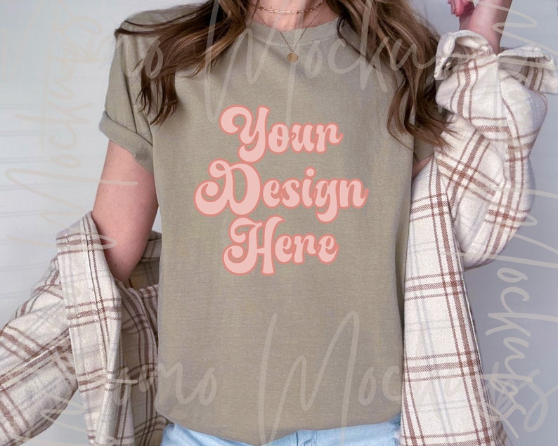 Comfort Colors C1717 Sandstone Mockup, Comfort Colors Mockup, Model ...