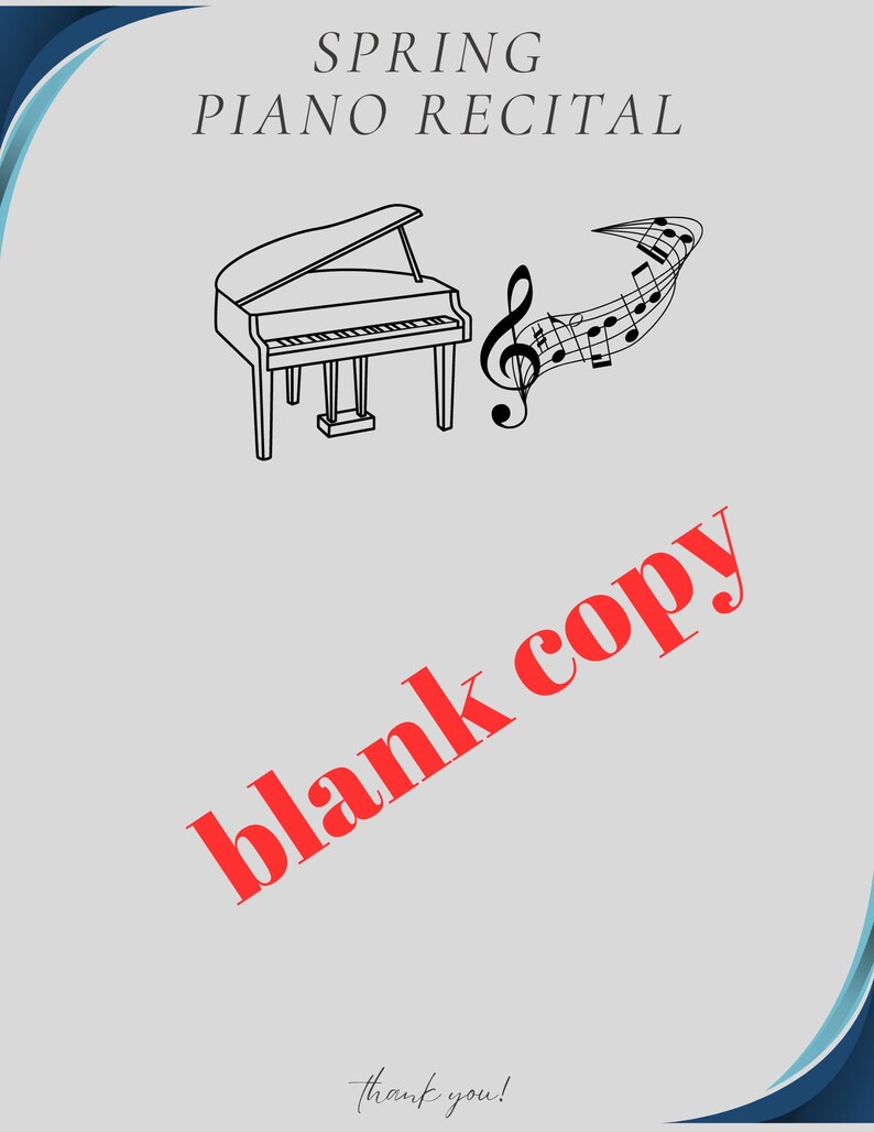 Spring Piano Recital, Music Recital, Customize Template, Digital ...