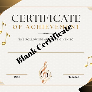 Certificate of Achievement, Music Recital, Customize Template, Digital ...
