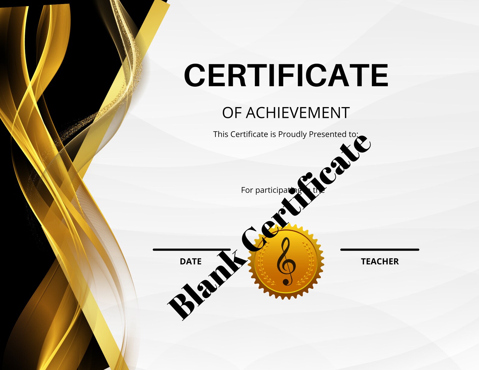 Certificate of Achievement Music Recital Customize Template - Etsy