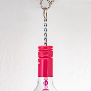 Clear Wine Bottle Wind Chime With Breast Cancer Awareness Strength ...